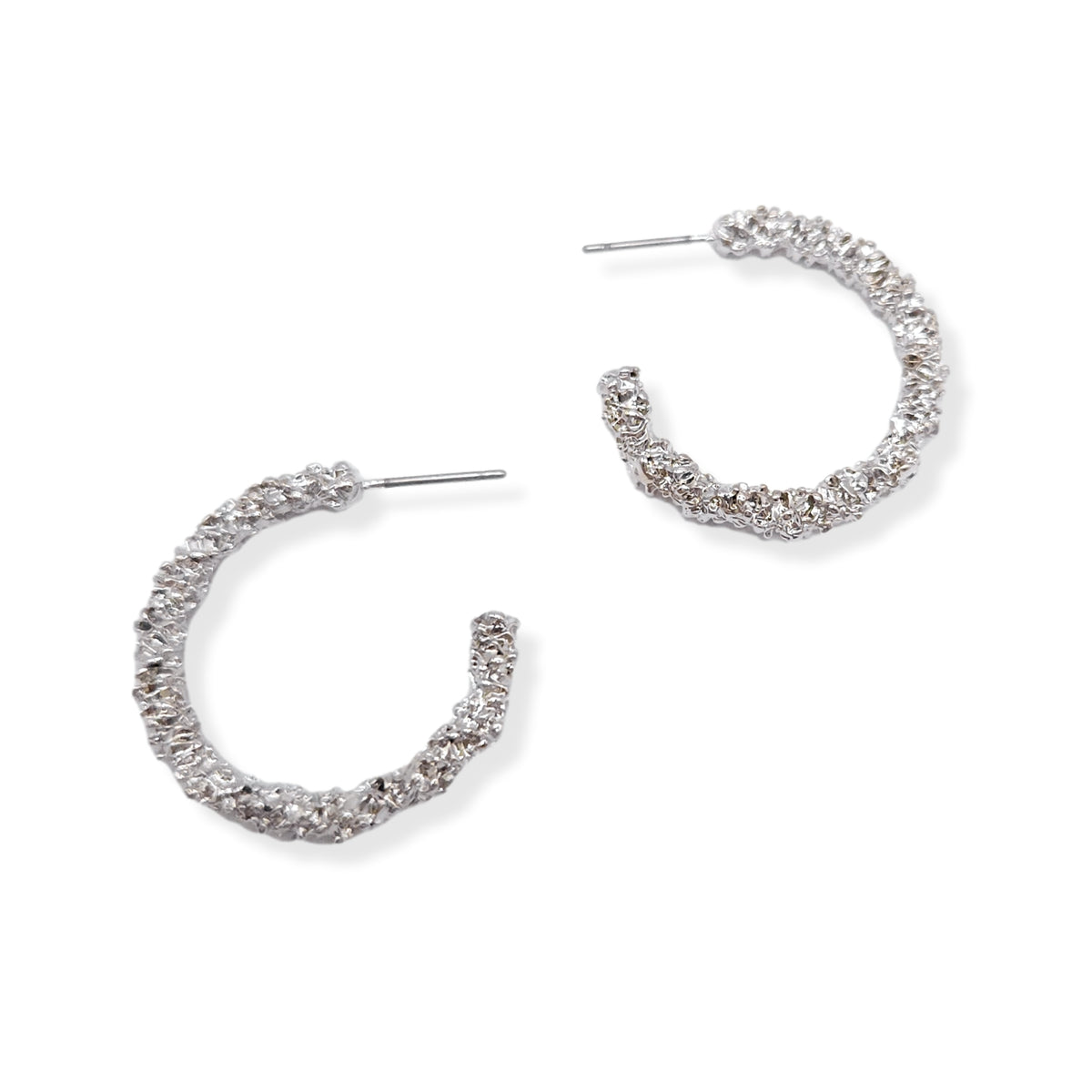 Mini Textured Hoop in Gold & Silver Plating | Euro Bijoux Ltd